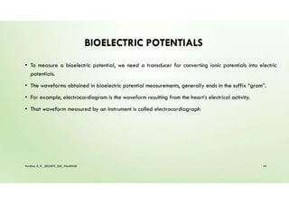 measuring recording and monitoring bioelectric signal | PDF