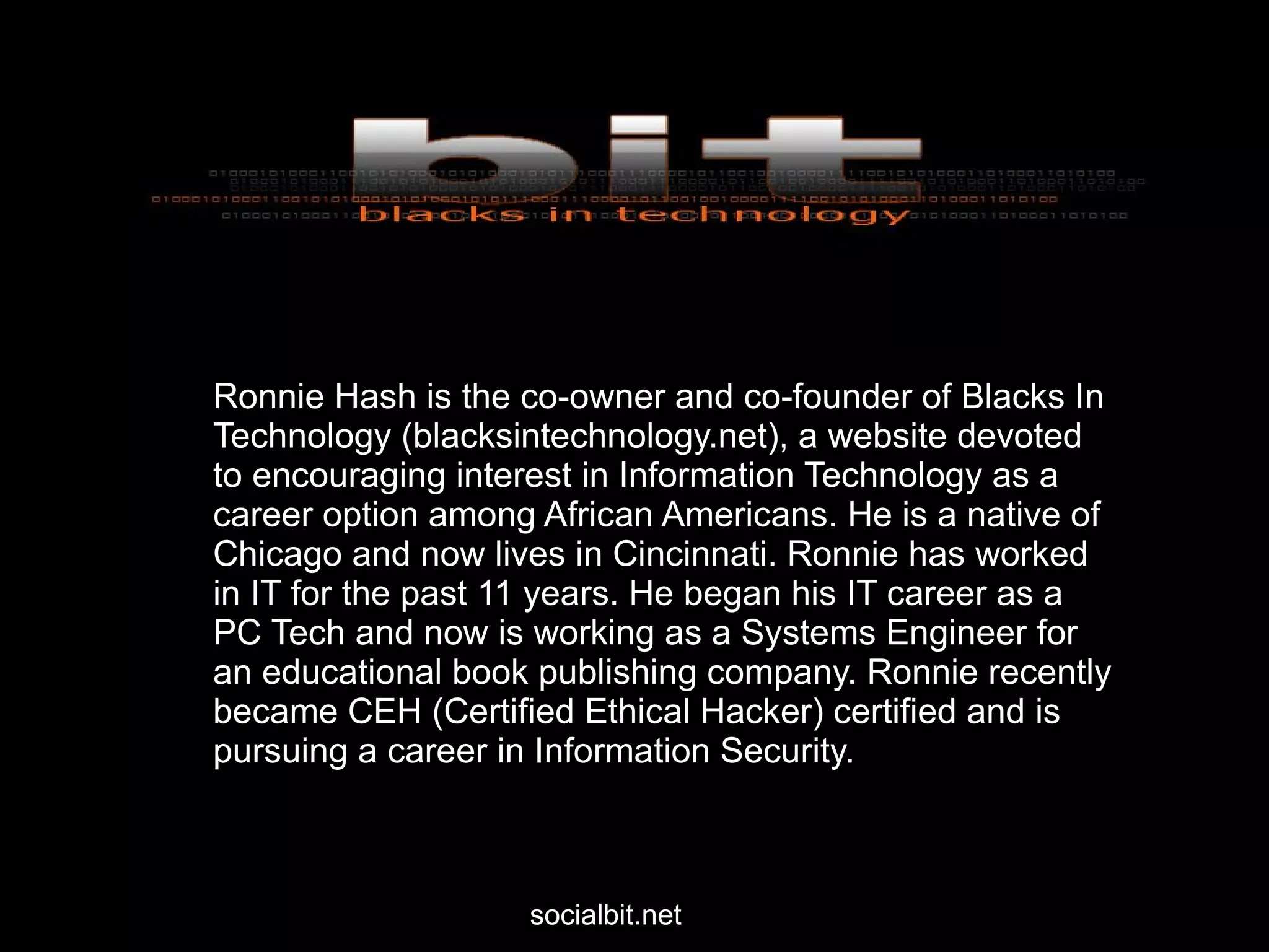 Bmi workshop - Ronnie Hash | ODP | Computing | Technology & Computing