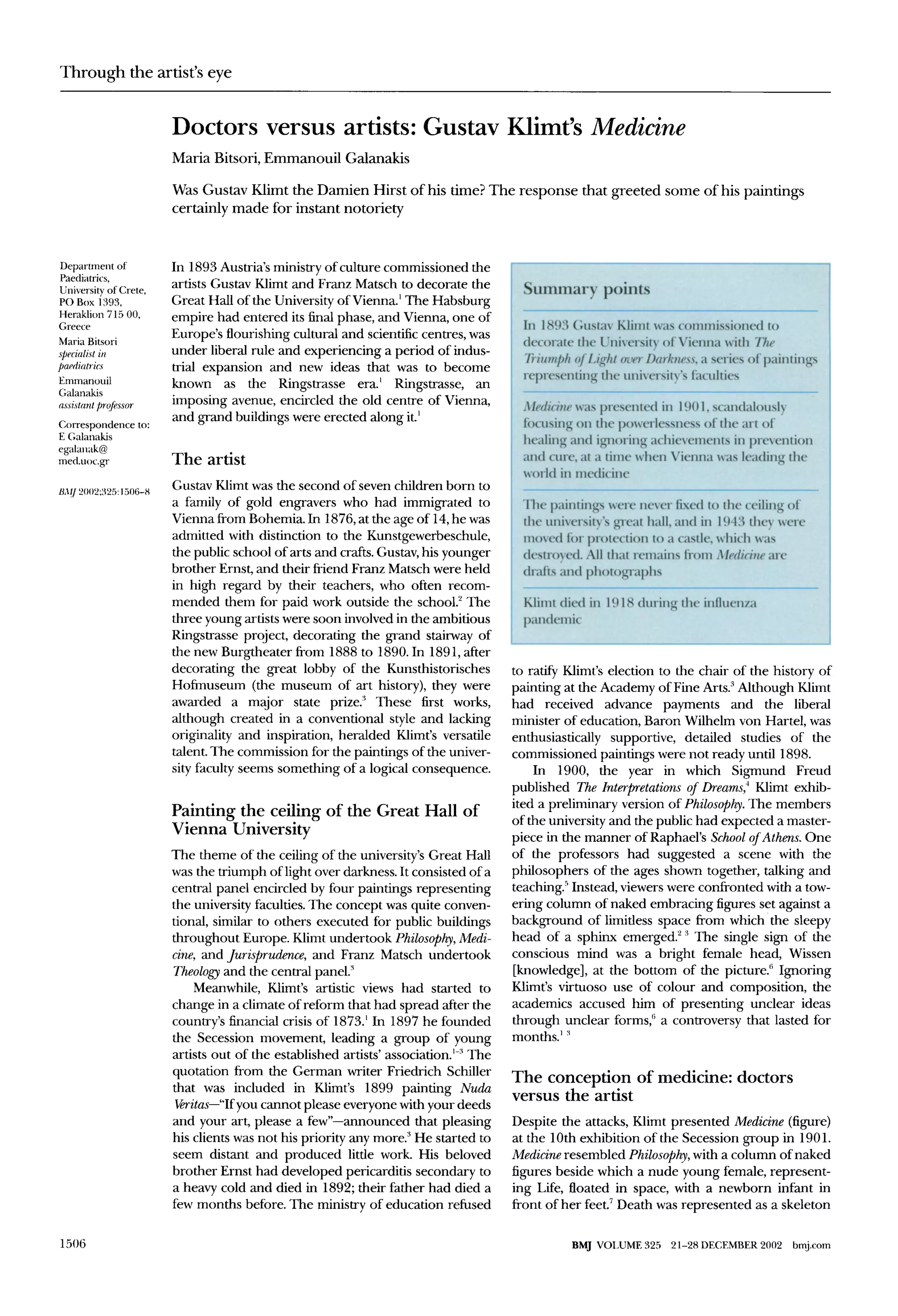 Bmj klimt medicine | PDF