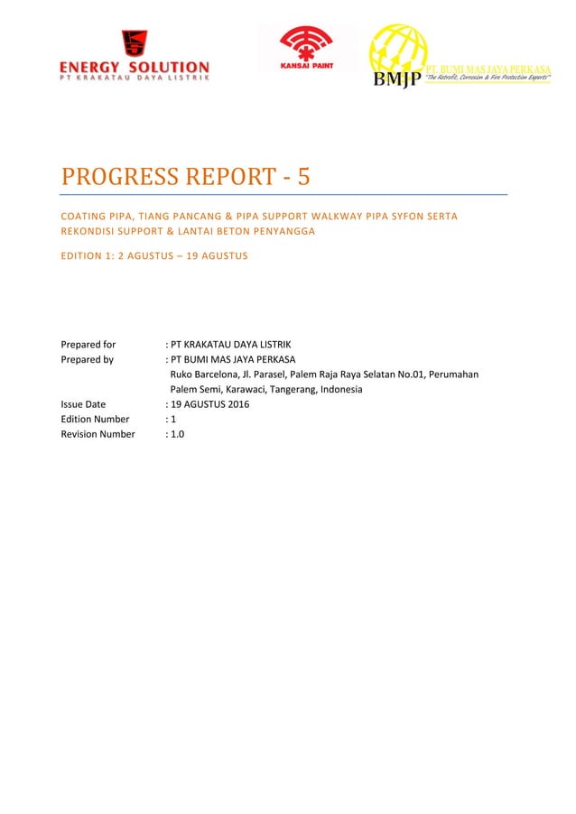 Bmjp syfon-krakatau daya listrik-progress report 5 | PDF