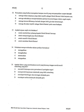 B.Melayu UPSR kertas 1-2009 | PDF