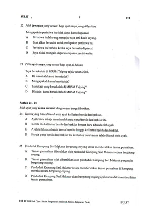 B.Melayu UPSR kertas 1-2009 | PDF