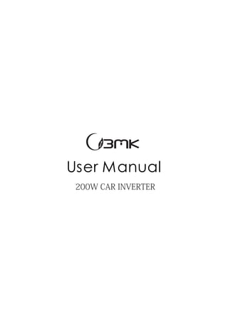 BMK 200W Car Power Inverter User Manual | PDF