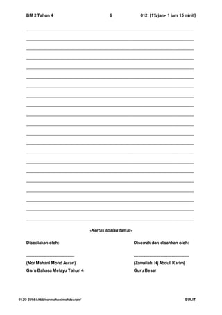 Bm k2 tahun 4 | DOCX