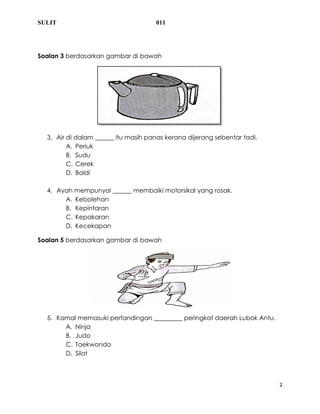 Peperiksaan Akhir Tahun Bahasa Malaysia Tahun 3 | PDF