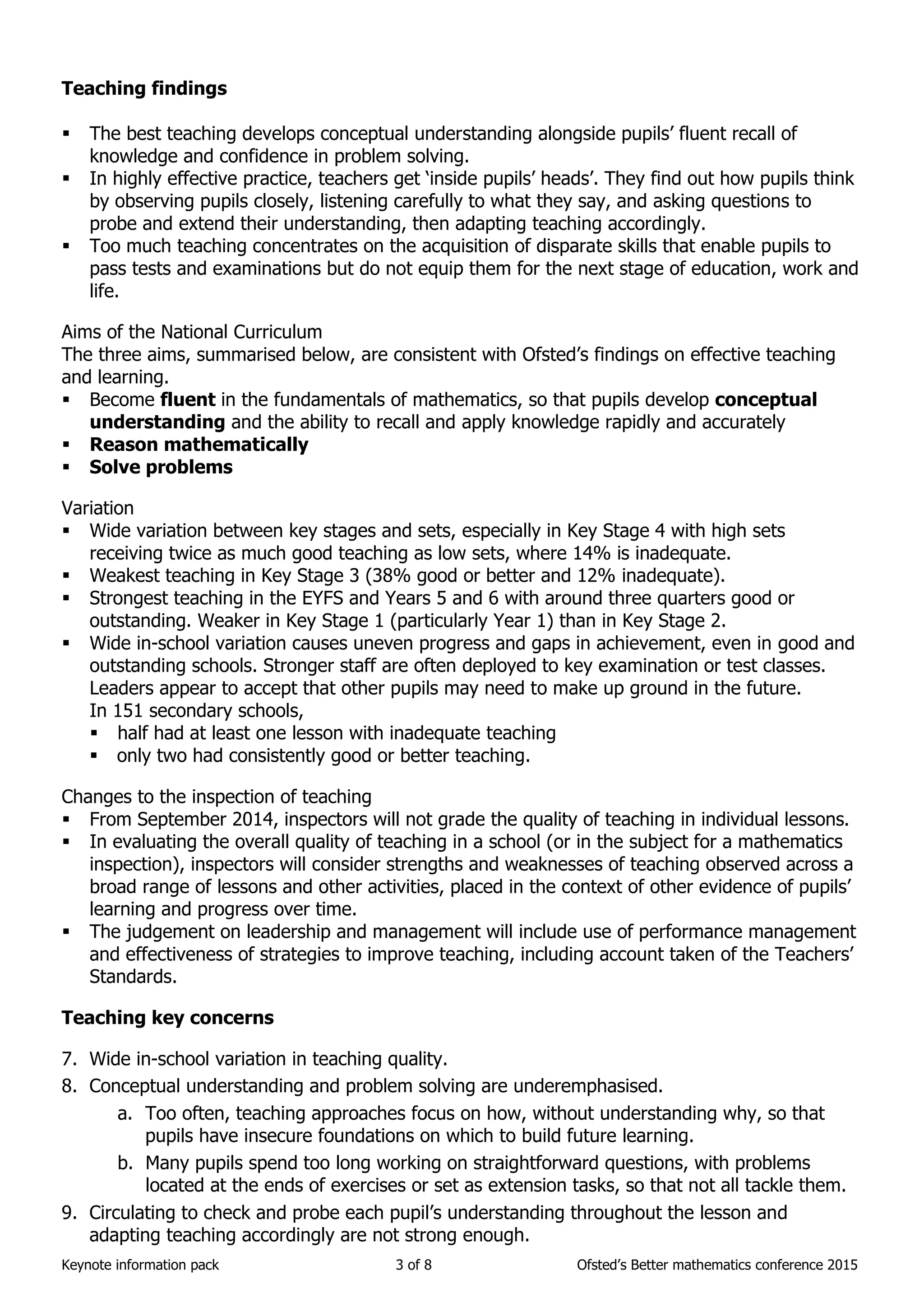 Better mathematics keynote pack spring 2015 | PDF