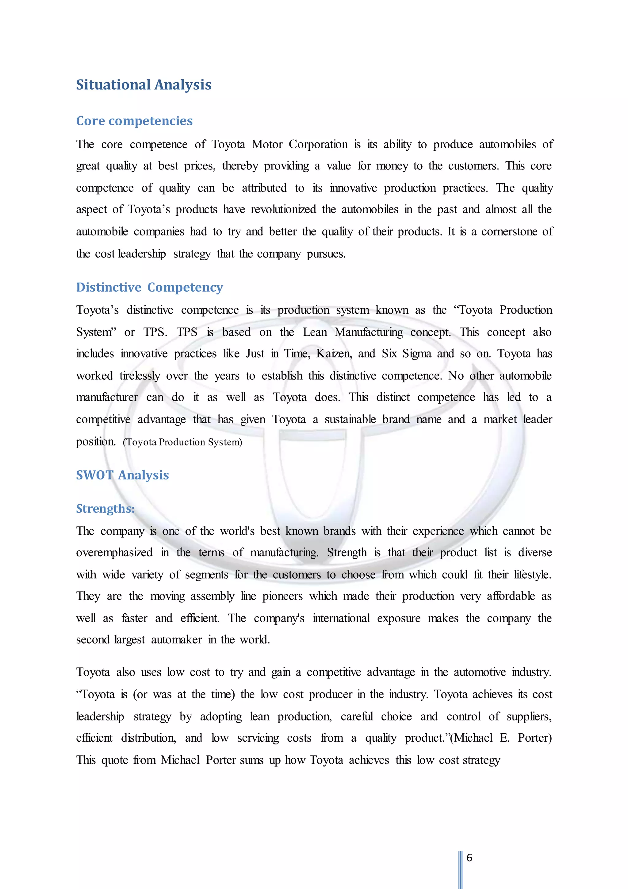 Marketing Strategy Of Toyota | DOCX