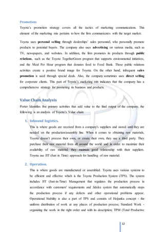 Marketing Strategy Of Toyota | DOCX | Automotive Industry | Industries