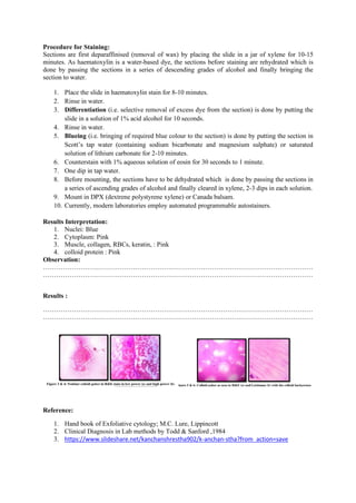 Cytopathology Lab manual for MLT Students | PDF