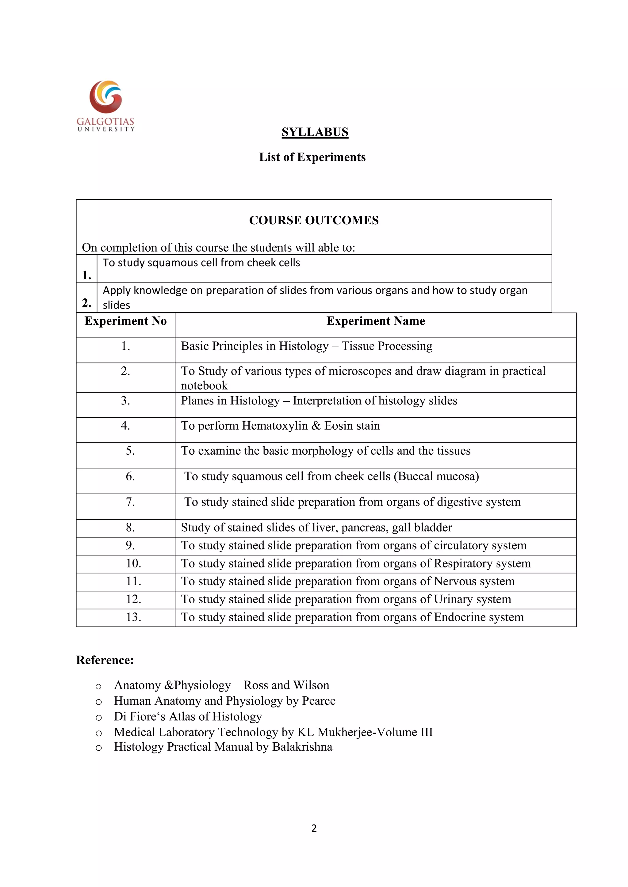 Histology Lab manual | PDF
