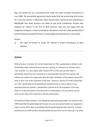 ASSIGNMENT: Business Law (example of answer) | DOC