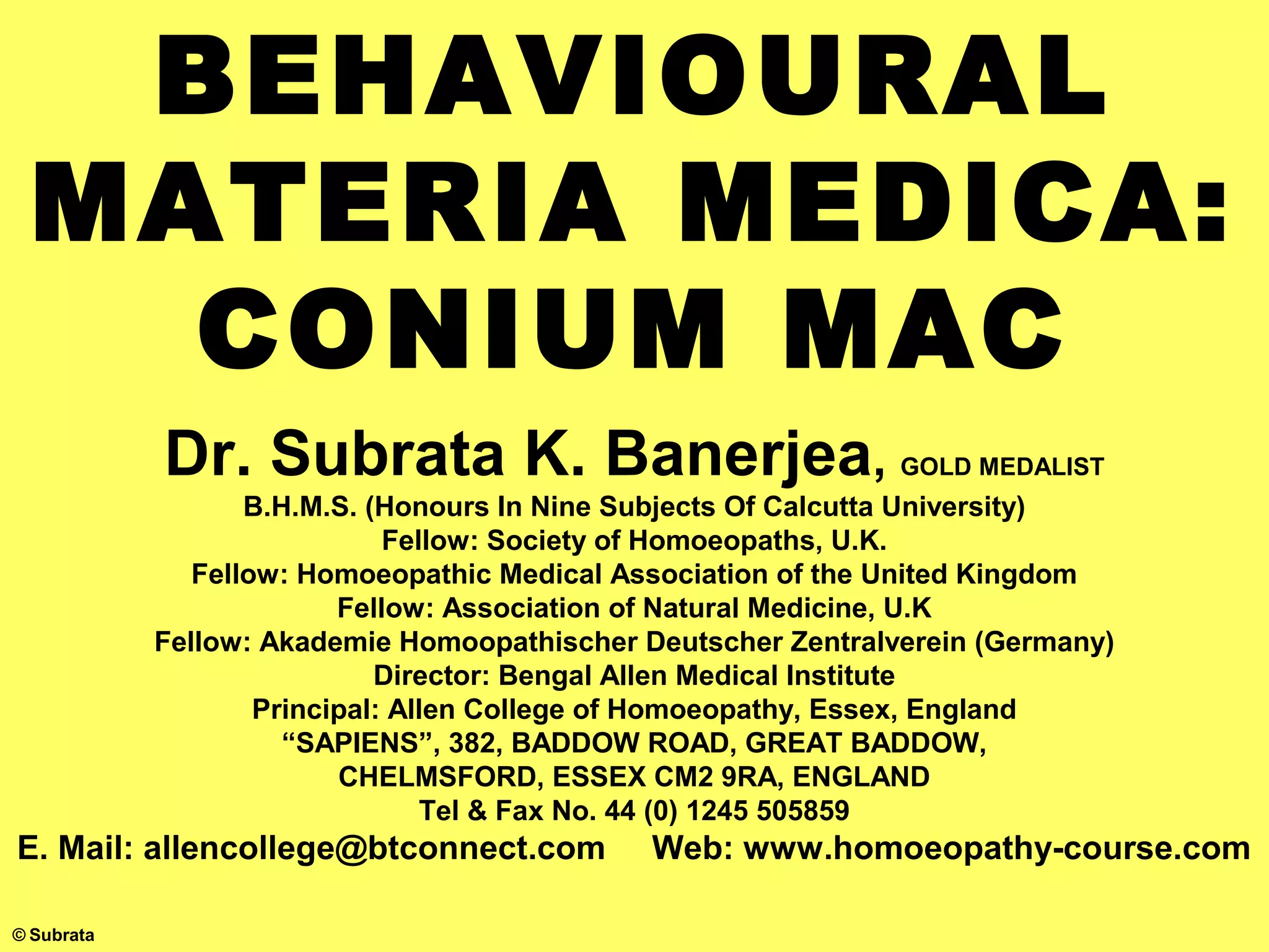 Bmm conium mac | PPT