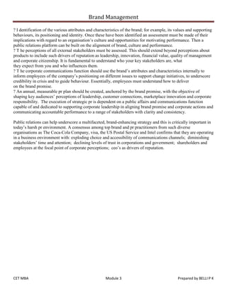 Brand Management Module 3 notes | DOCX | Advertising Industry | Industries