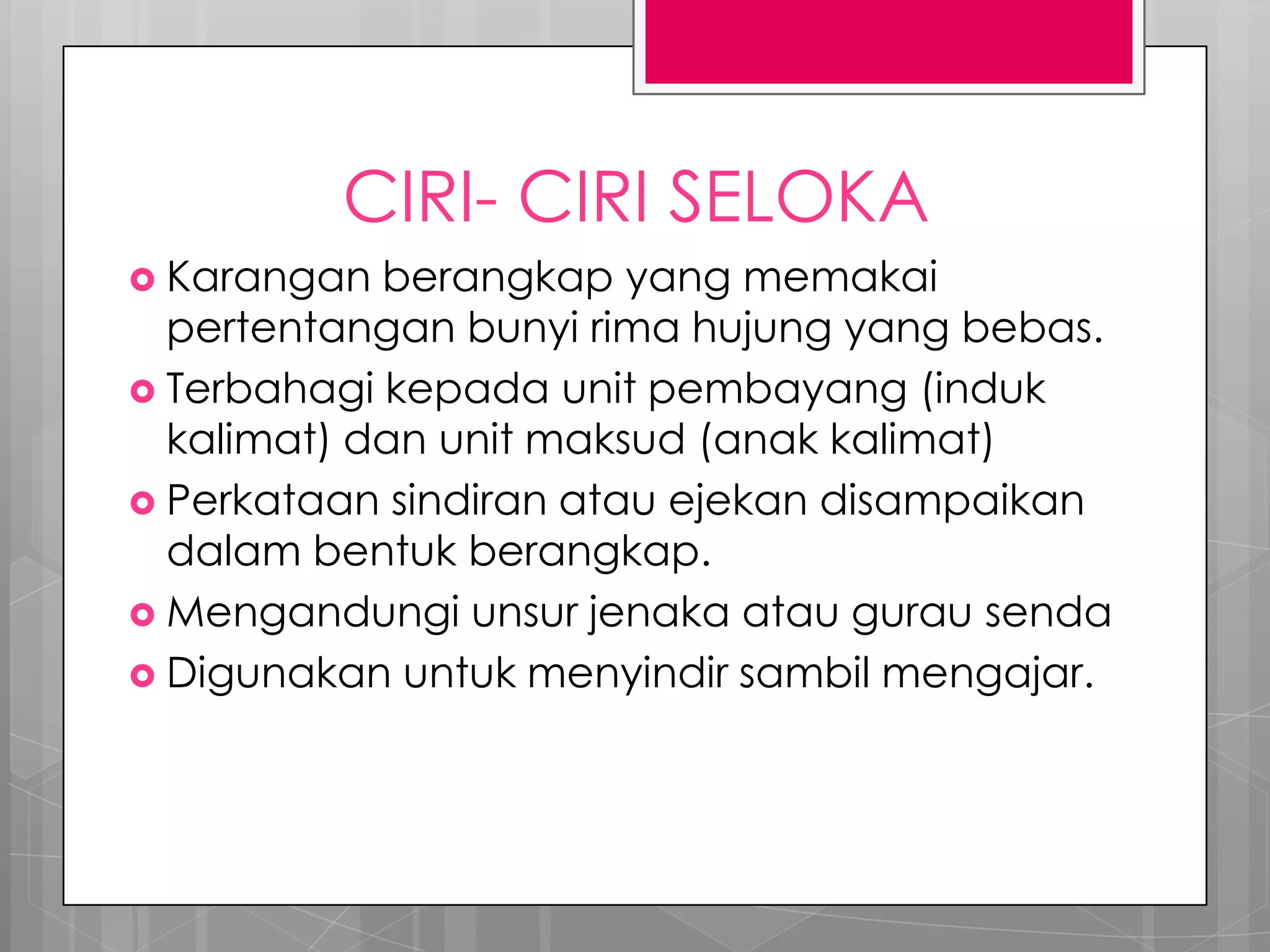 Bmm3116 pantun dan seloka | PPTX