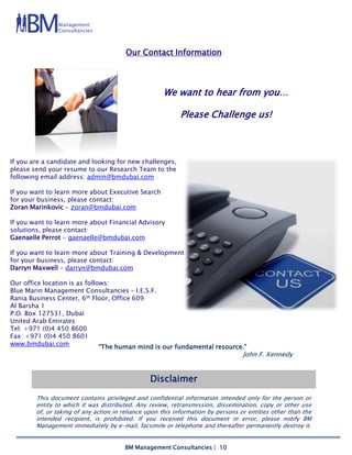 BM Management Consultancies E-Brochure | PDF