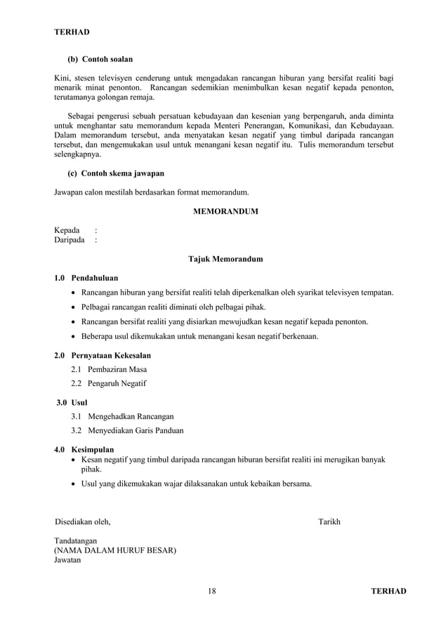 9104 BM manual format dan contoh penulisan esei berformat | PDF