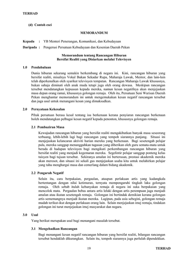 9104 BM manual format dan contoh penulisan esei berformat | PDF