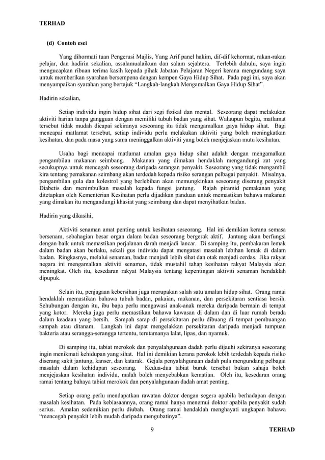 9104 BM manual format dan contoh penulisan esei berformat | PDF