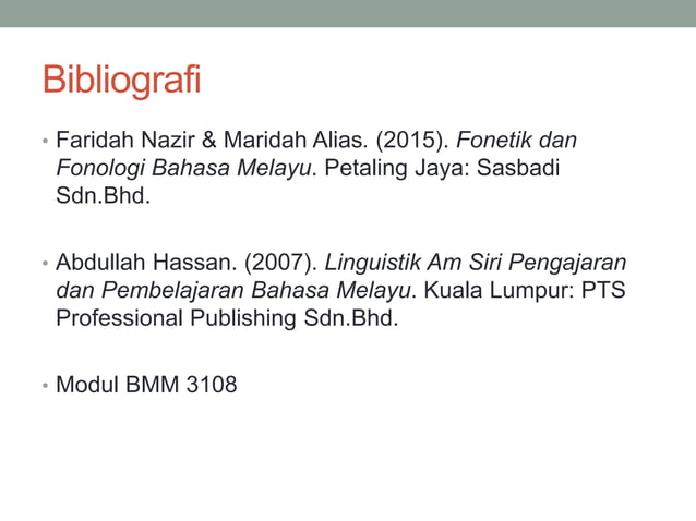 Fonetik & Fonologi Bahasa Melayu BMMB3013 | PPTX