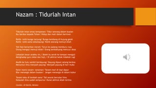 Pendidikan Sastera Melayu Tradisional - Nazam | PPTX