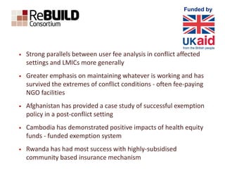 Health financing in post conflict settings | PPT