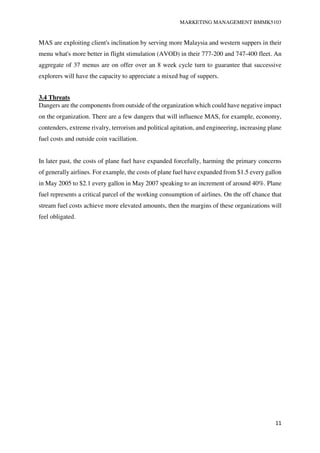 Malaysia Airlines Marketing Plan MBA OUM | PDF