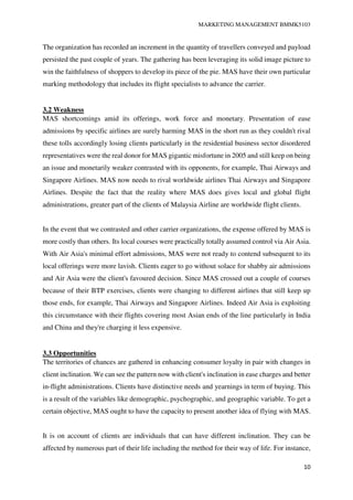 Malaysia Airlines Marketing Plan MBA OUM | PDF
