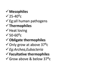 factors affecting the microbial growth | PPTX