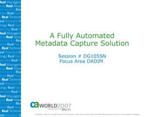 BMO's Fully Automated SOA ETL Metadata Capture Soln | PPT