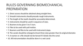 Techniques of Biomechanical preparation and different types | PPTX