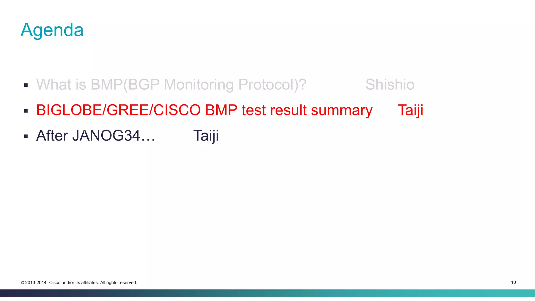 BMP (BGP Monitoring Protocol) Testing by JANOGers -1, by Shishio ...