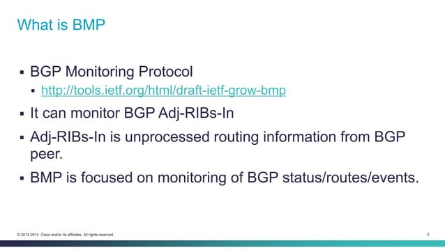 BMP (BGP Monitoring Protocol) Testing by JANOGers -1, by Shishio ...