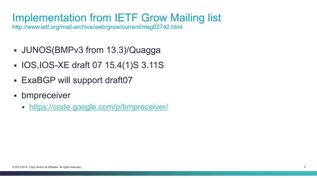 BMP (BGP Monitoring Protocol) Testing by JANOGers -1, by Shishio ...