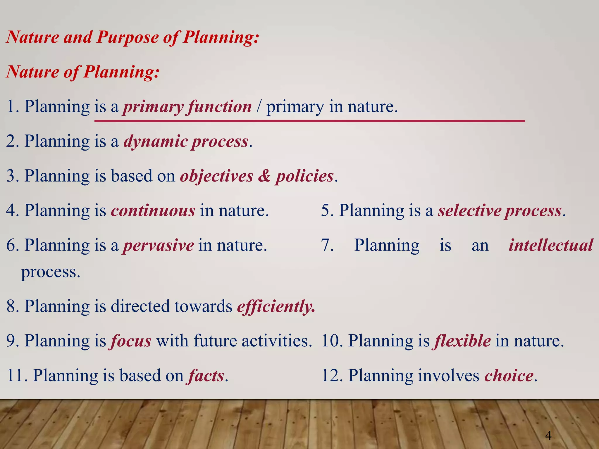 Planning and Objectives | PDF