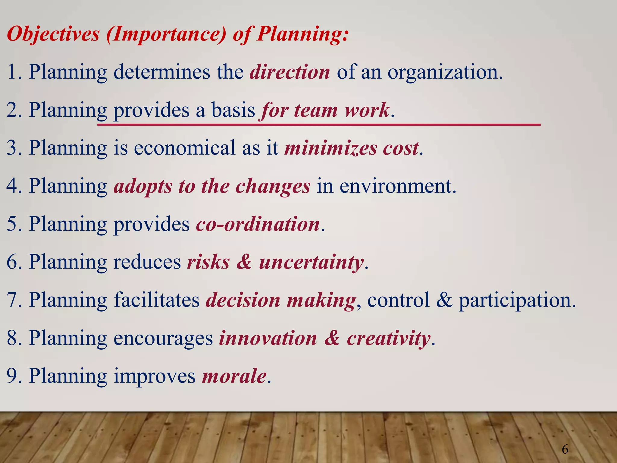 Planning and Objectives | PDF