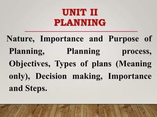 Planning and Objectives | PDF