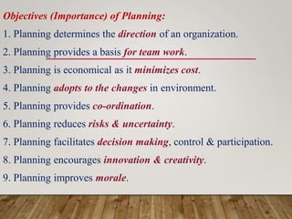 Planning and Objectives | PDF
