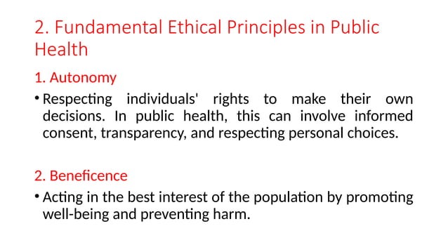 Ethics in Public Health.power point pptx | PPTX | Medical Health
