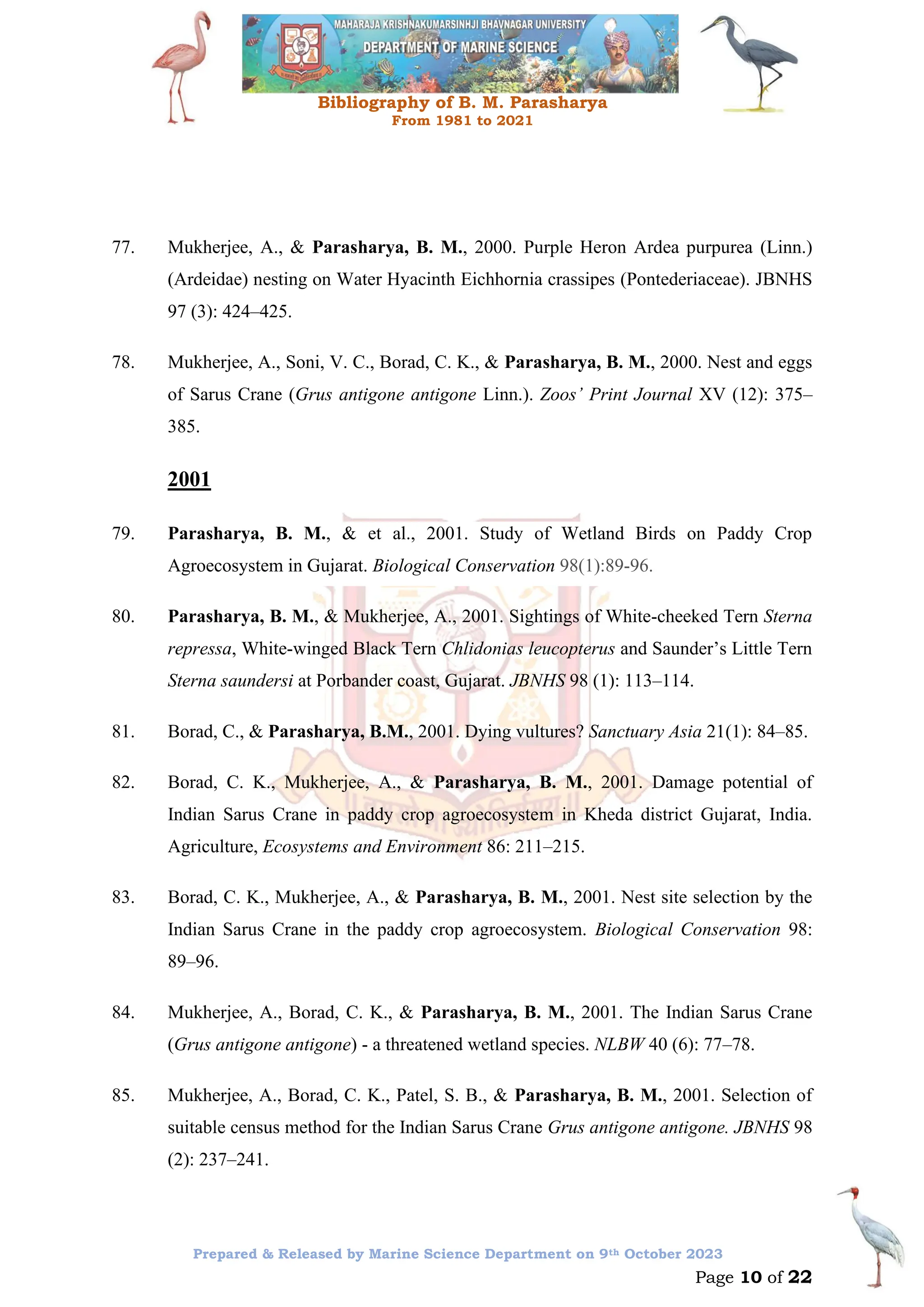 Bibliography of Dr. B.M. Parasharya 1981 to 2021 | PDF
