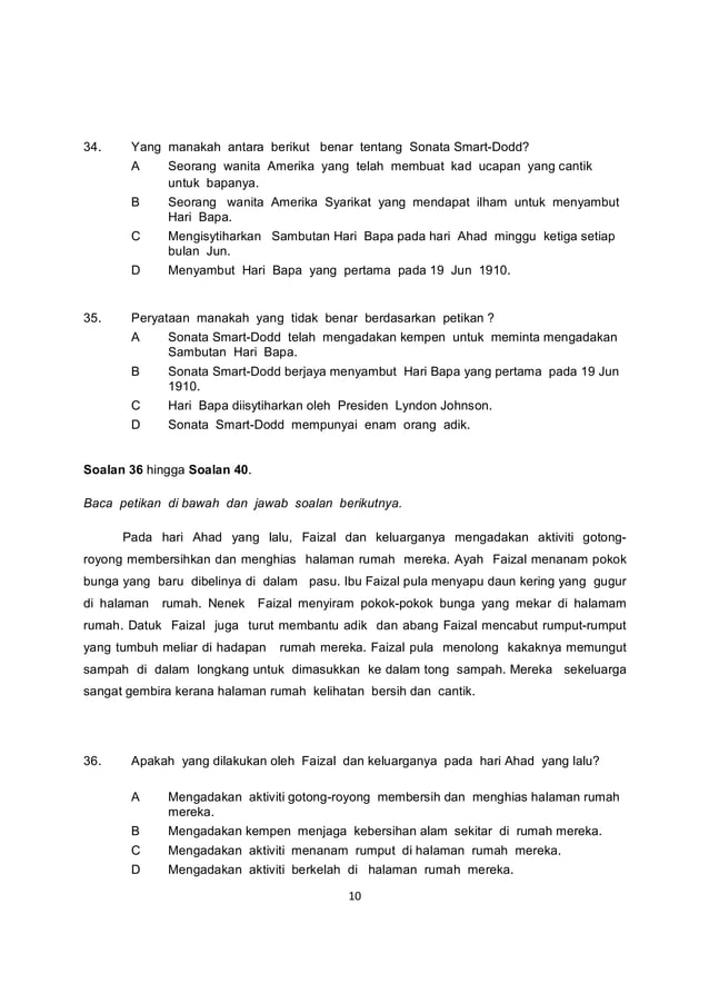 Bm pemahaman set 1 | PDF