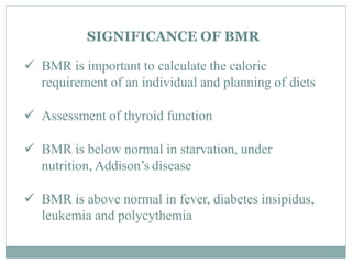 BMR- Nutrition 1& 2 in Health and disease | PPT