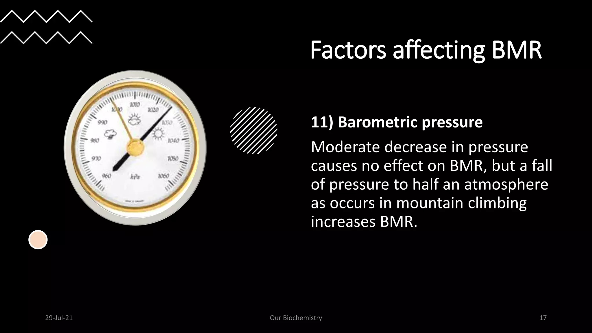Basal metabolic rate (BMR)- Factors affecting BMR, measurement and ...