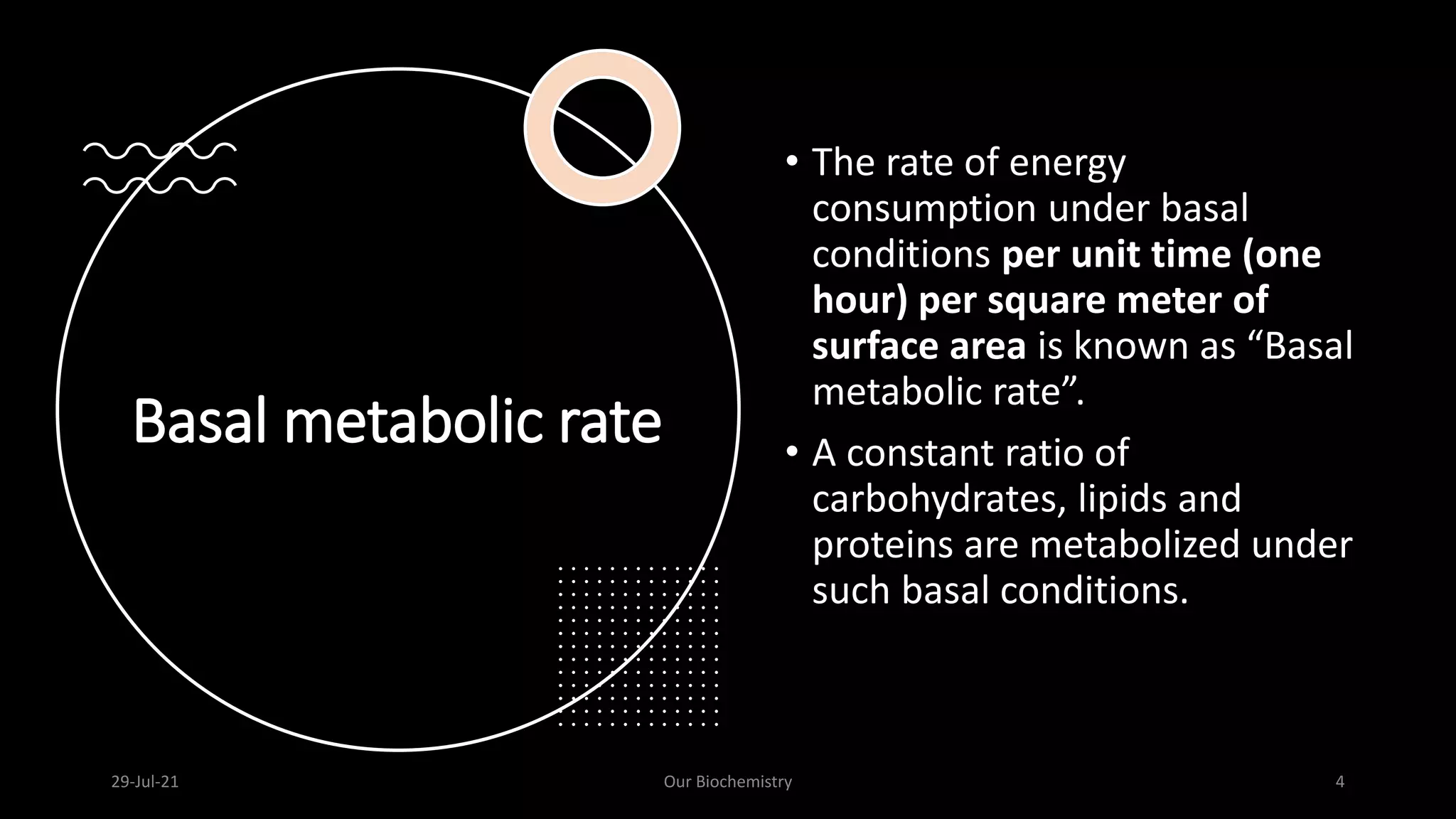 Basal metabolic rate (BMR)- Factors affecting BMR, measurement and ...