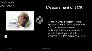 Basal metabolic rate (BMR)- Factors affecting BMR, measurement and ...