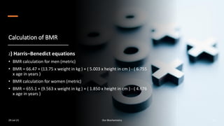 Basal metabolic rate (BMR)- Factors affecting BMR, measurement and ...