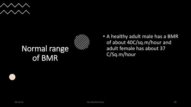 Basal metabolic rate (BMR)- Factors affecting BMR, measurement and ...