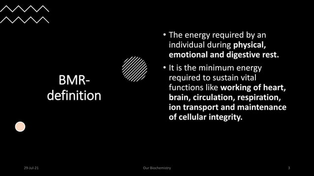 Basal metabolic rate (BMR)- Factors affecting BMR, measurement and ...