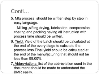 BATCH MANUFACTURING RECORD | PPTX