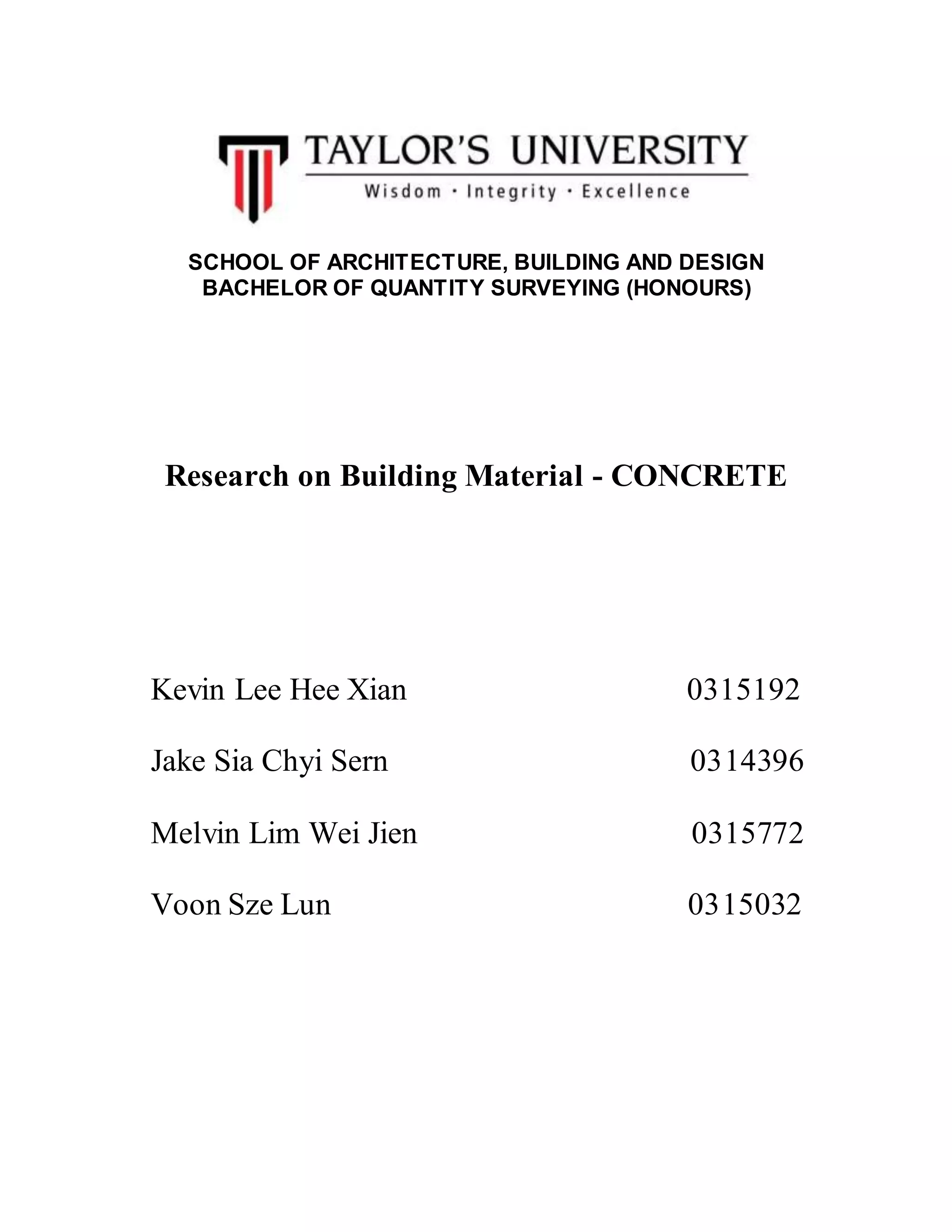 Building Material (Concrete) | DOCX | Civil Engineering Industry | Industries