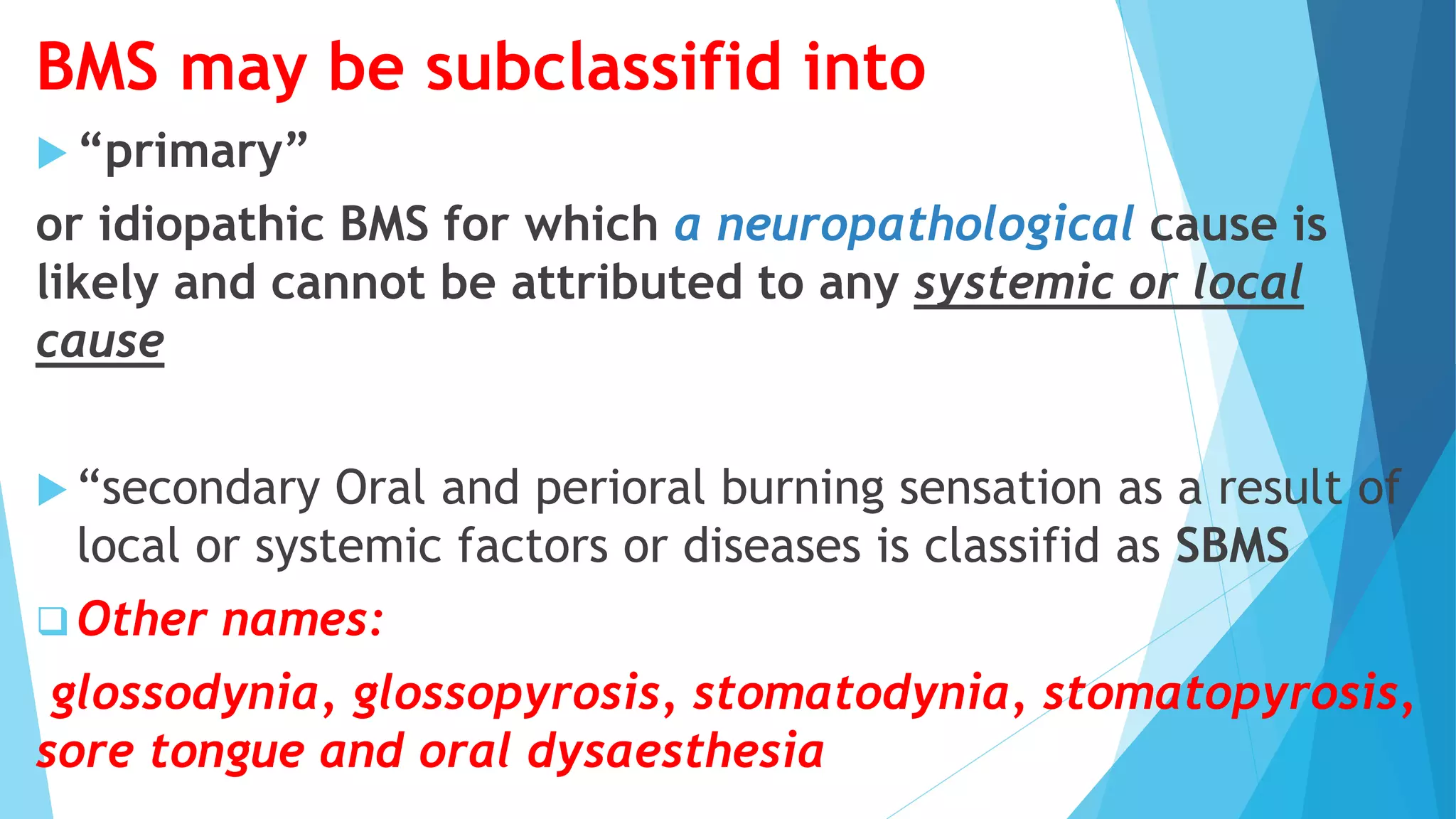 Oral Medicine :Burning mouth syndrome | PPTX